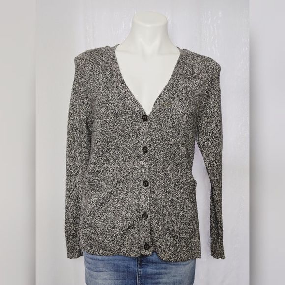 Madewell | Sweaters | Madewellblackwhite Marled Button Up Cardigan Xs ...